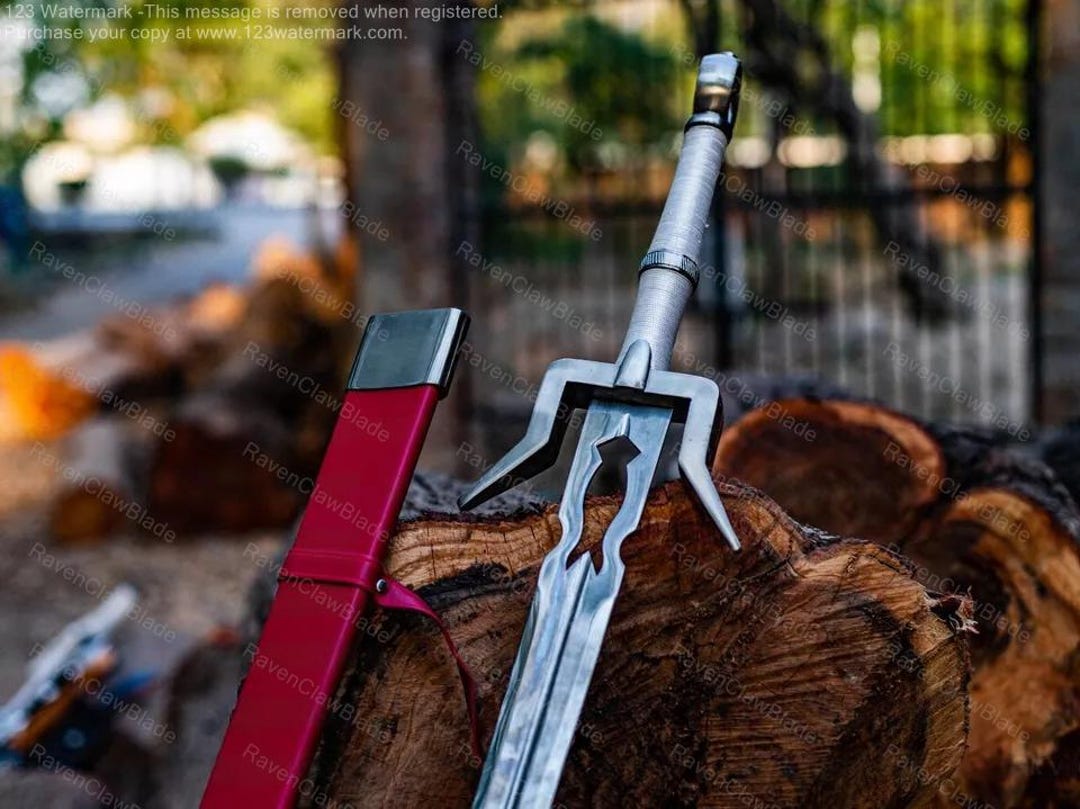 Zireael Style Witcher Inspired Sword With Scabbard, Fantasy Display ...