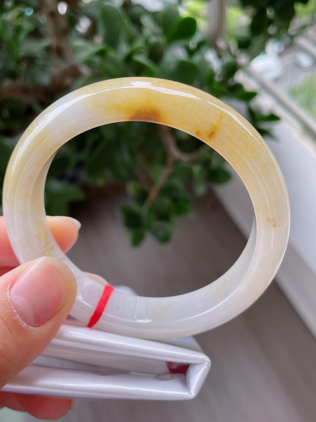 Burmese Grade A Honey Yellow Jadeite Bangle - Natural Myanmar Jade ...