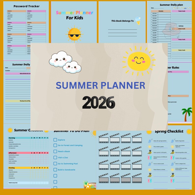 Kids Summer Planner, Daily Weekly Journal (printable PDF Download) - Etsy