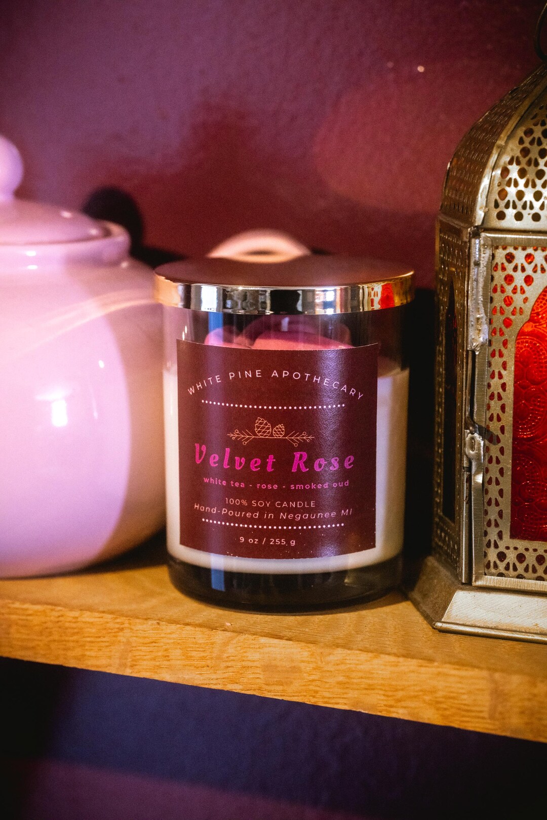 Rose Soy Candle, Hand Poured 9oz Vegan Candle - Etsy