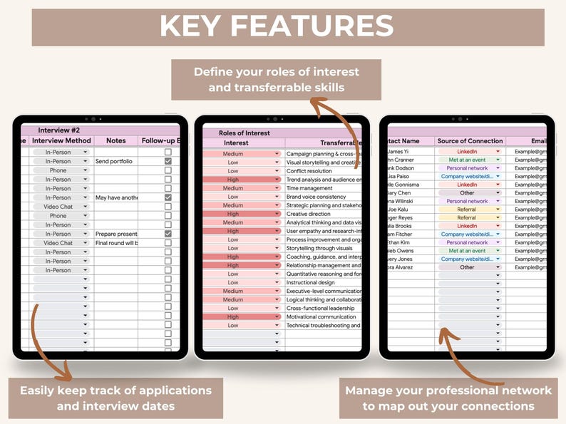 Job Application Tracker Printable | Career Planner | Interview Tracker ...