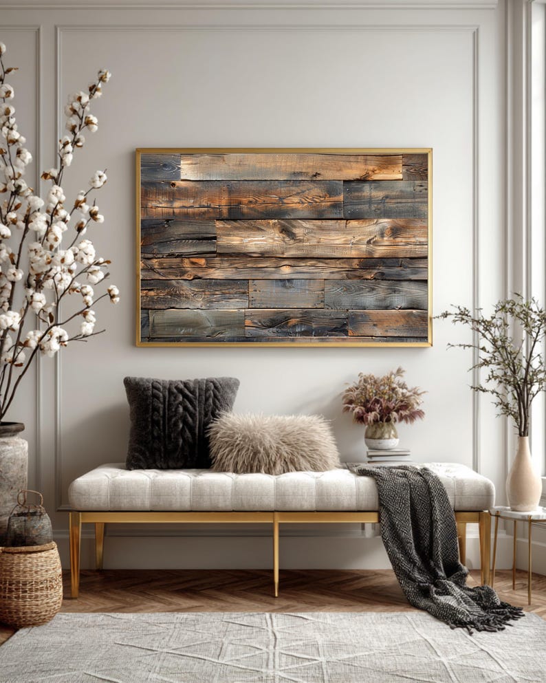 Rustic Reclaimed Wood Wall Art, Farmhouse Canvas Print - Etsy