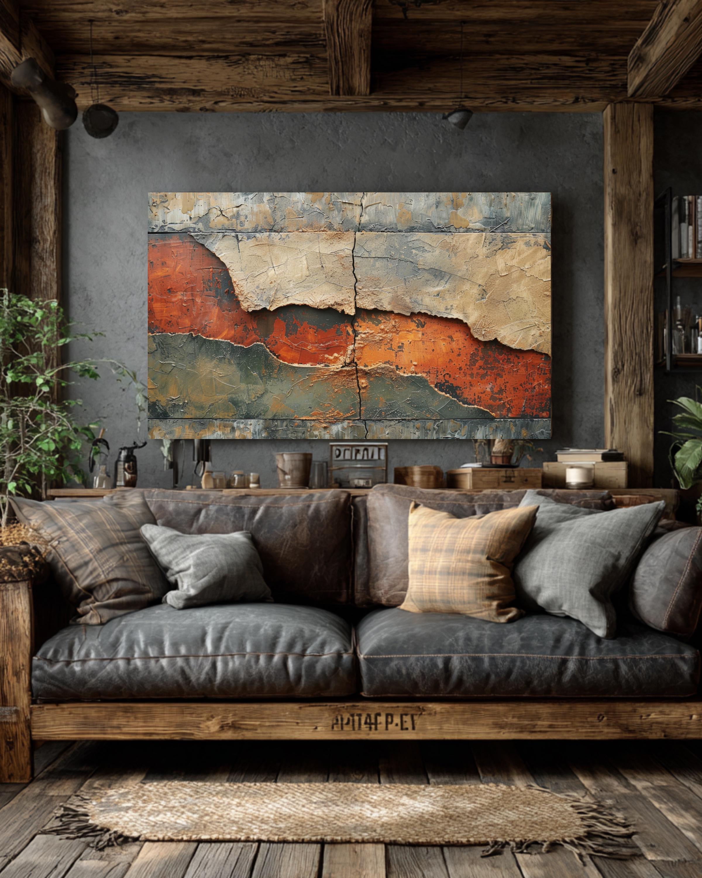 Textured Abstract Canvas Print, Earth Tone Palette Knife Painting - Etsy