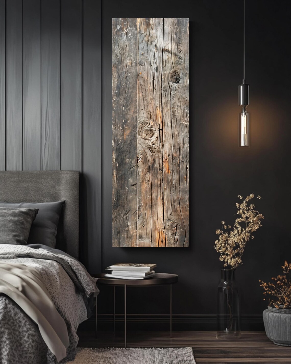 Rustic Reclaimed Wood Canvas | Tall Narrow Farmhouse Wall Art - Etsy