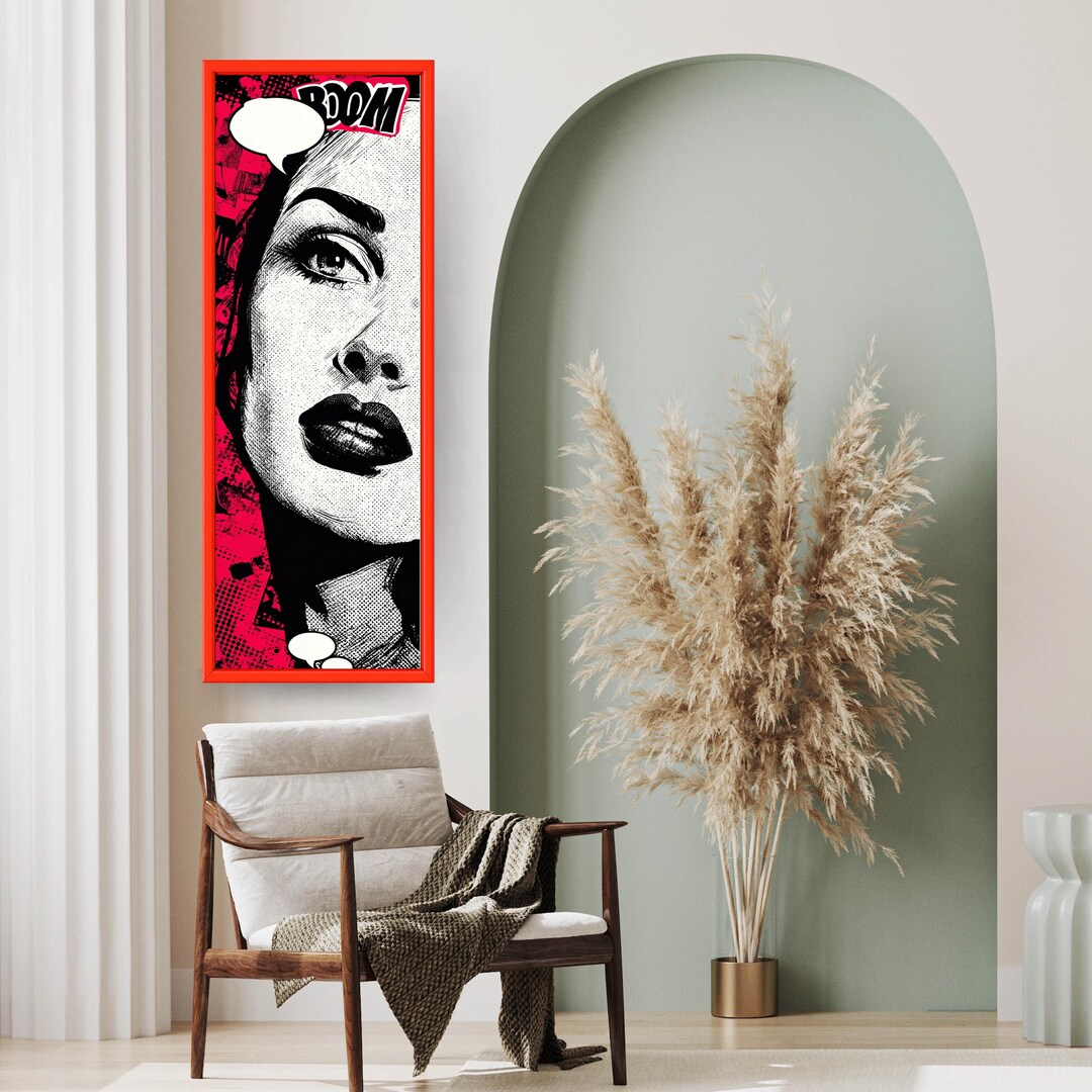 Pop Art Comic Book Canvas, Retro Speech Bubble Framed Wall Art - Etsy