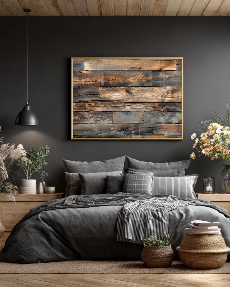Rustic Reclaimed Wood Wall Art, Farmhouse Canvas Print - Etsy
