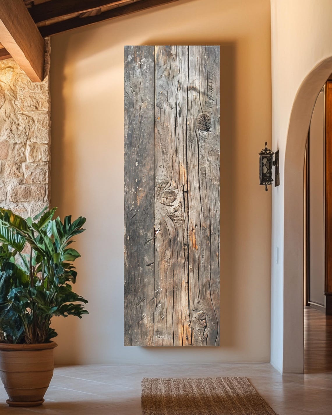 Rustic Reclaimed Wood Canvas | Tall Narrow Farmhouse Wall Art - Etsy