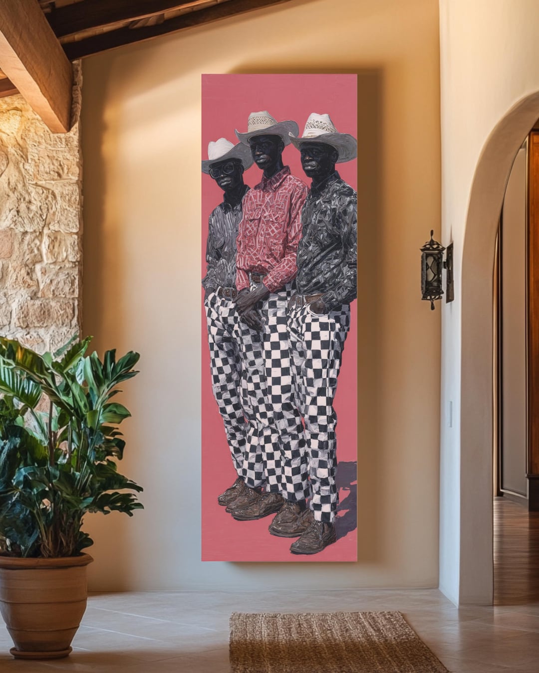 Kerry James Marshall Inspired Cowboy Art, Checkered Pants Canvas - Etsy