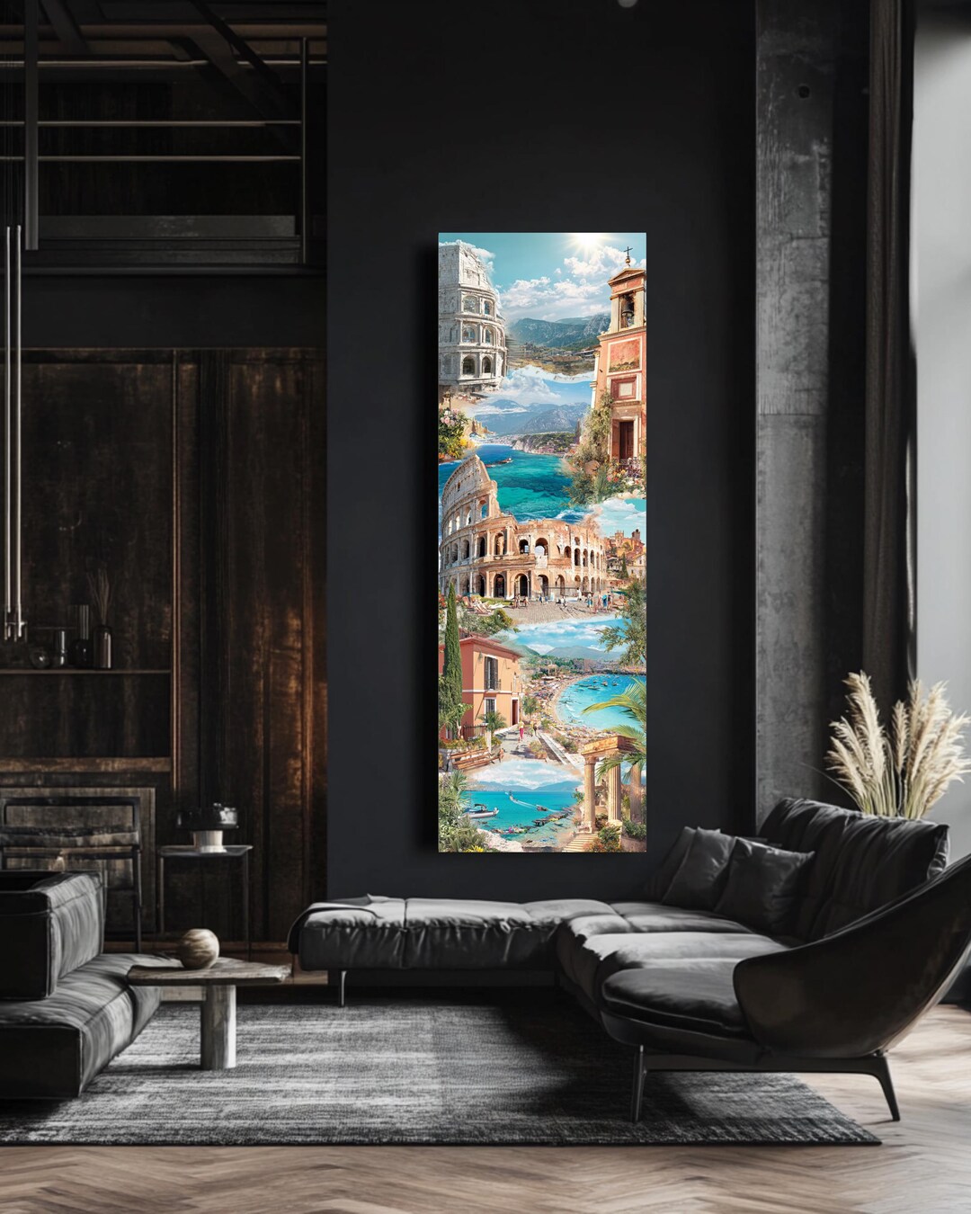 Italian Landmarks Collage Canvas | Rome, Naples, Pompeii, Salerno - Etsy