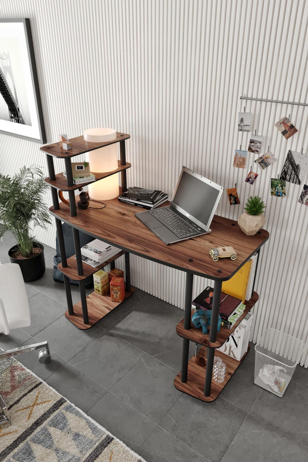 Modern LED Lighted Work Desk - Etsy