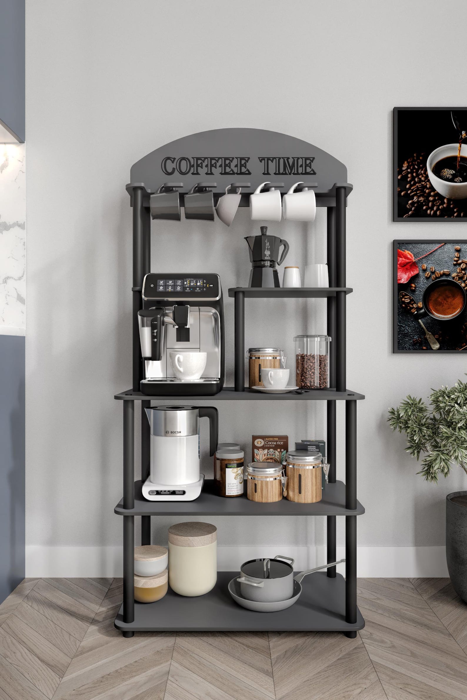 Modern Coffee Corner Multi Shelf Rack - Etsy