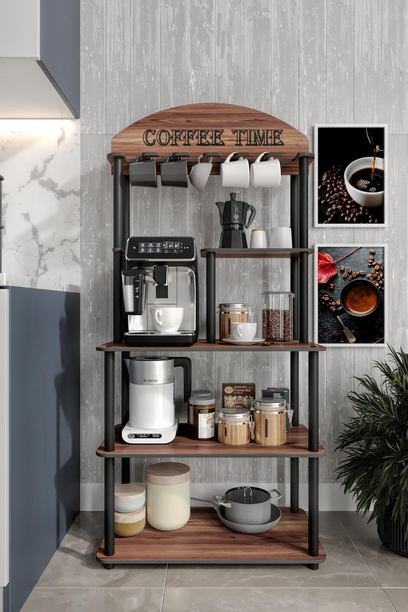 Modern Coffee Corner Multi Shelf Rack - Etsy