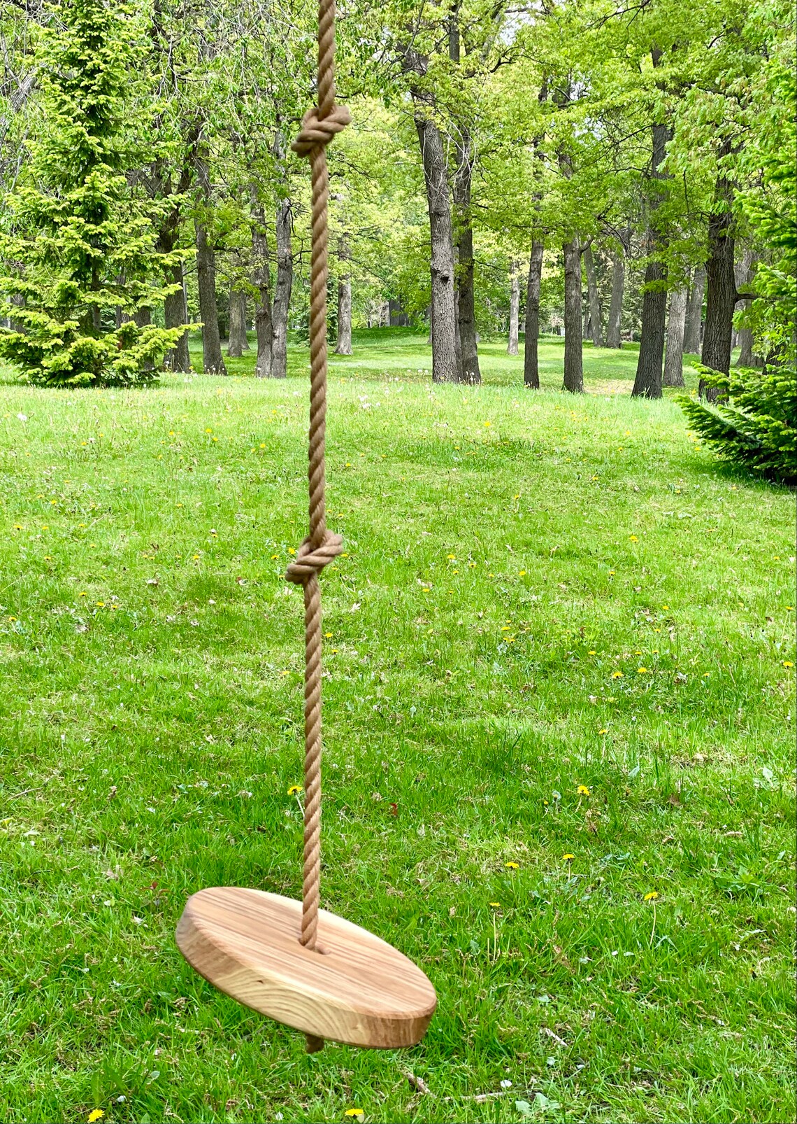 Round Tree Swing W/knotted Rope and Hanging Hardware - Etsy