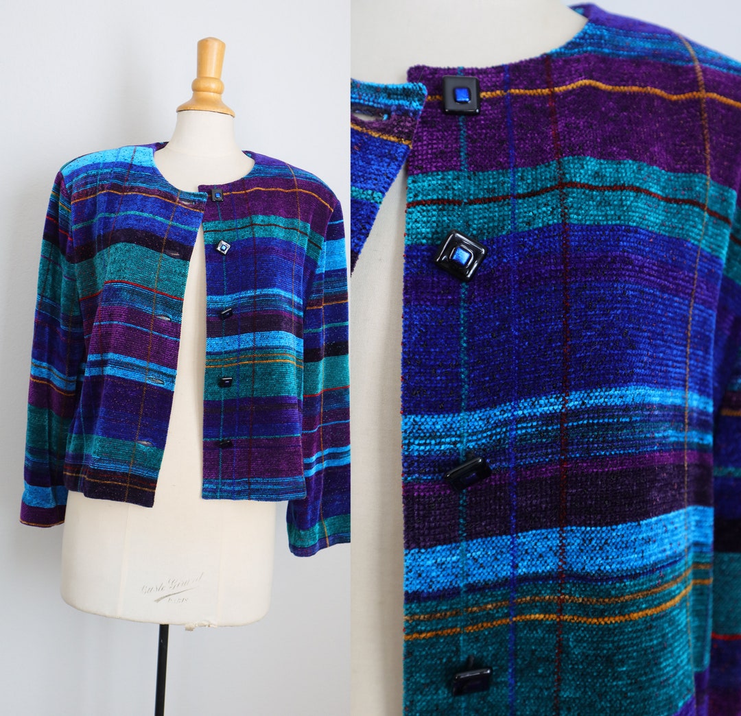 Vintage 80s Danni Webb Fiber Artist Handwoven Blazer Chenille Jacket ...