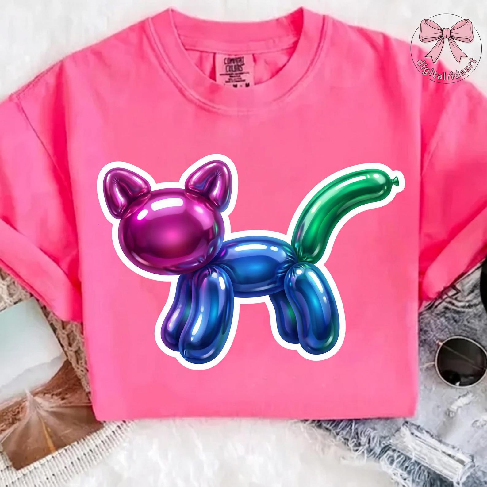 Balloon Animal Cat PNG, Brushstroke Valentine Clipart (digital Download ...