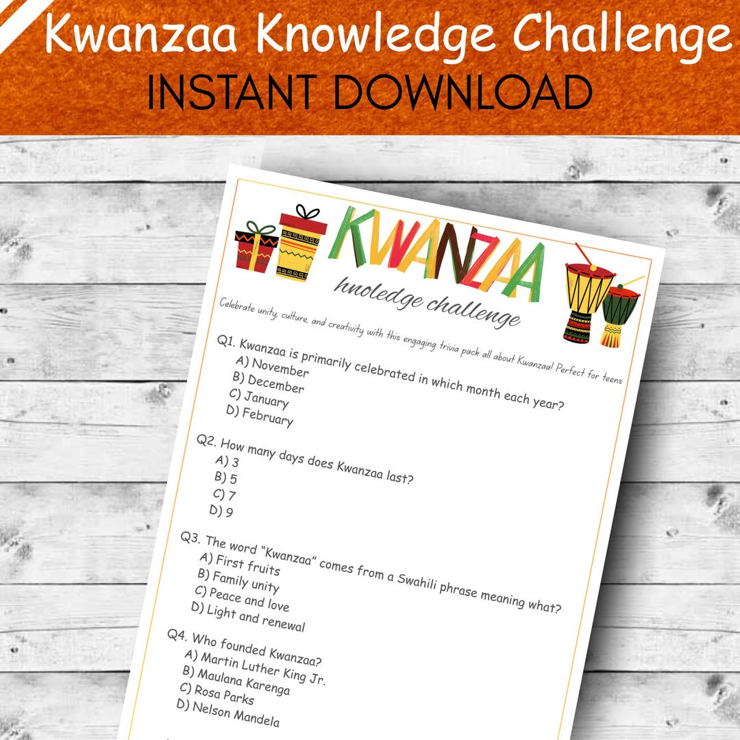 Kwanzaa Trivia Game, African American Holiday (digital Printable Quiz ...