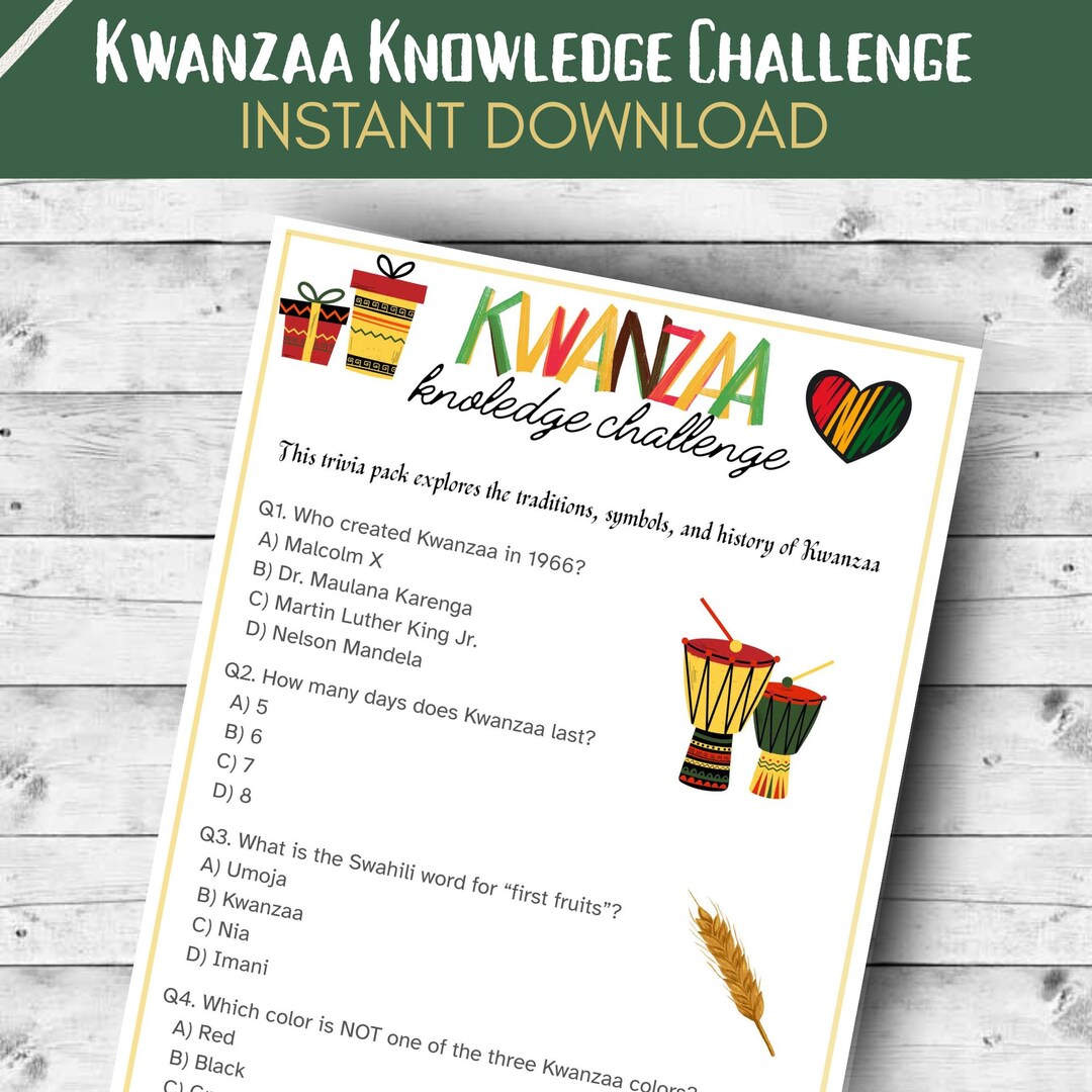 Spirit of Kwanzaa Teen Trivia Pack | Holiday Quiz Game, Kwanzaa History ...