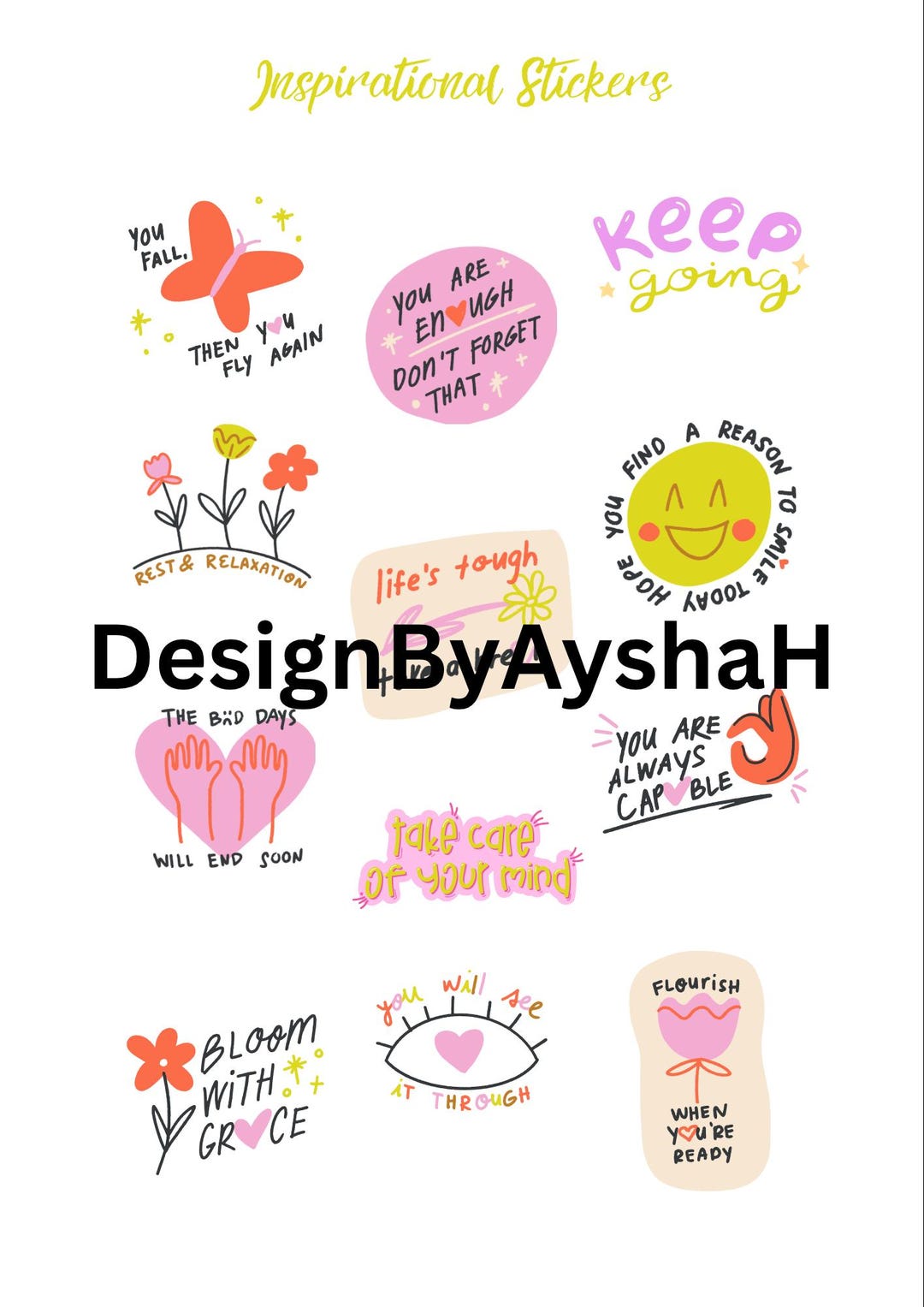 Motivational Sticker Set - Etsy
