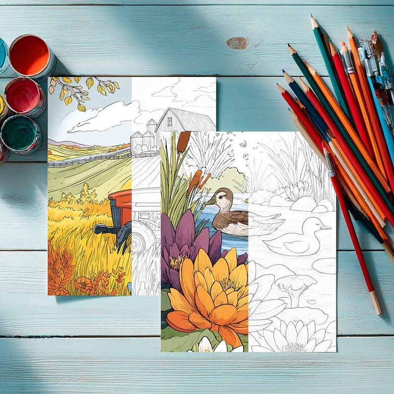 25 Farm Life Coloring Pages | Printable Farm Animal Scenes With Full ...