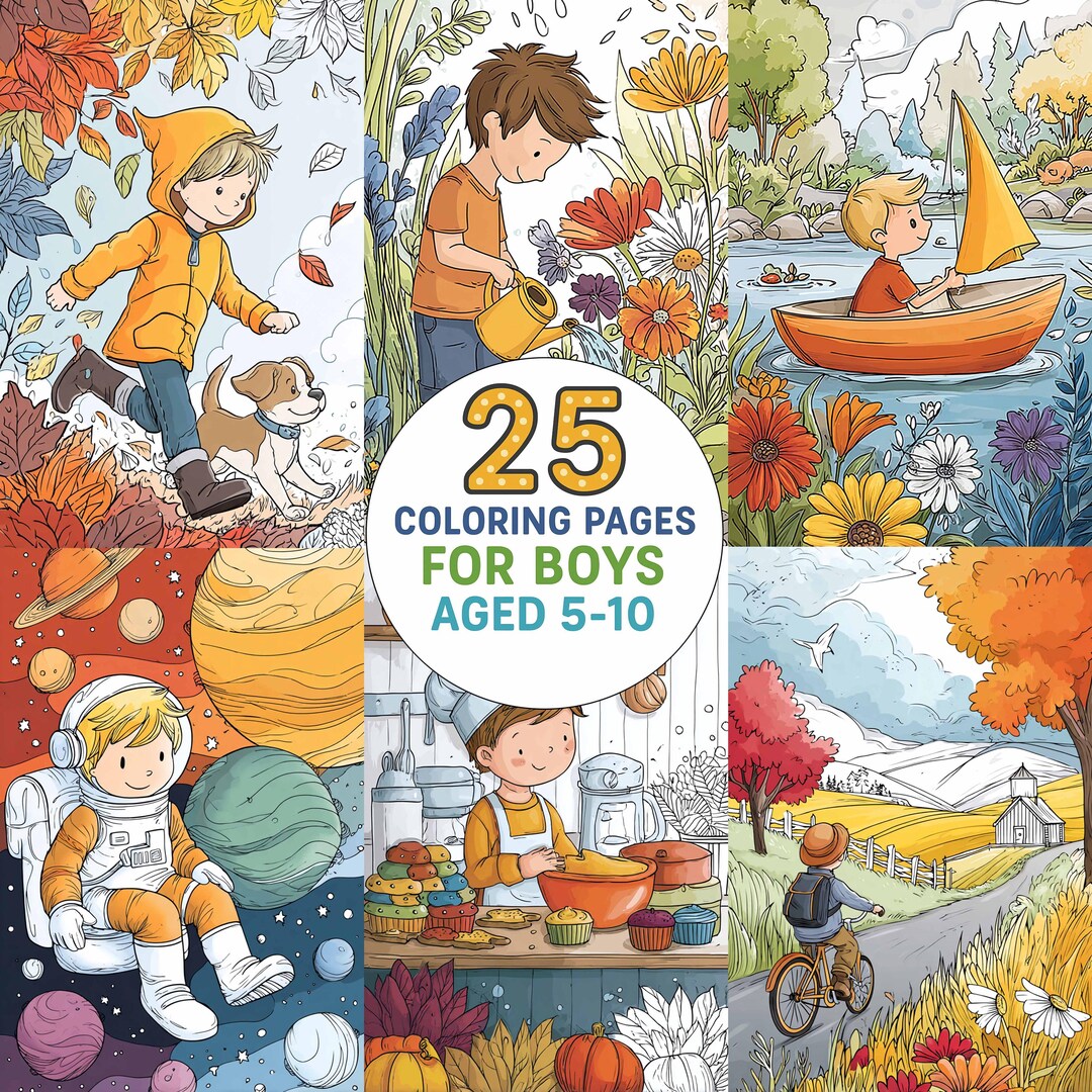 25 Adventure Coloring Pages for Boys Ages 5–10 | Fun Printable Coloring ...