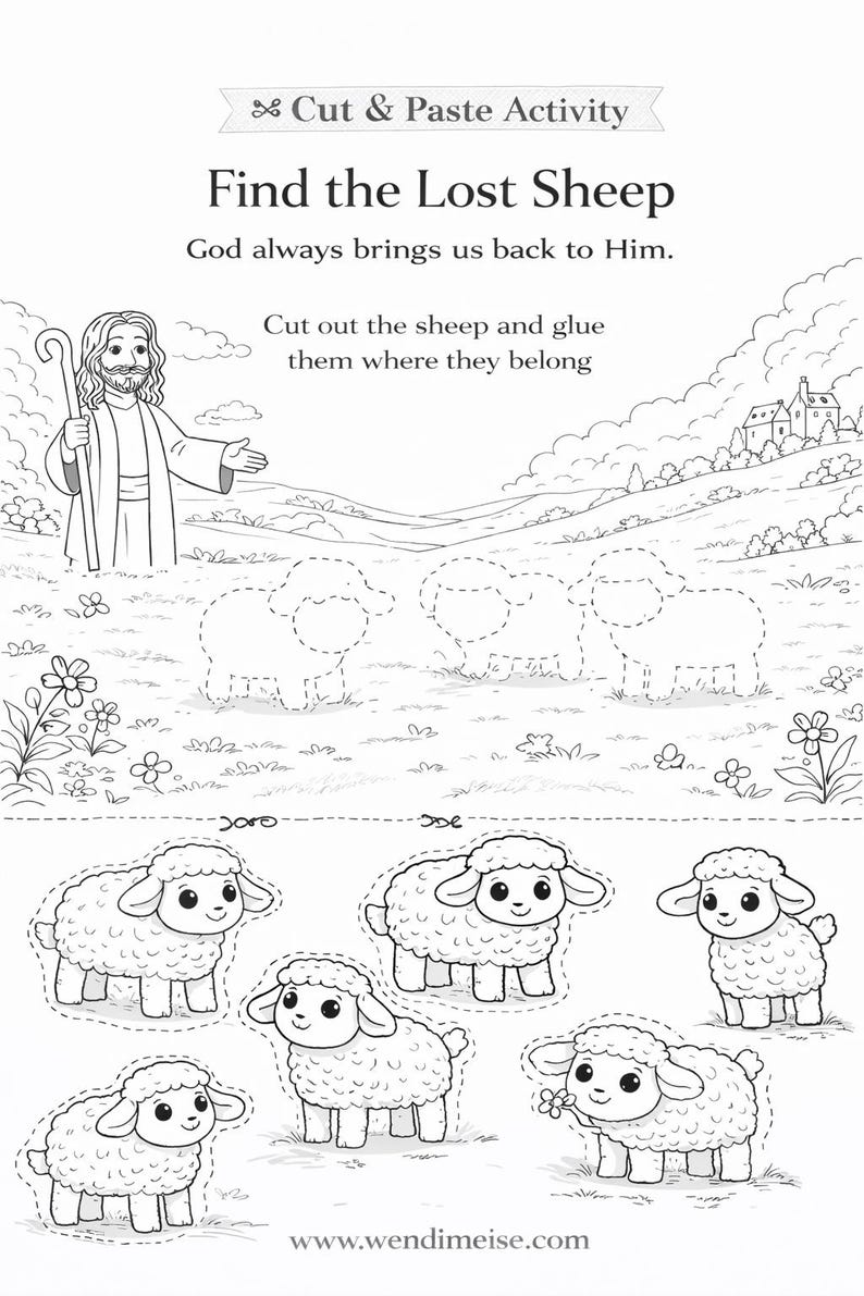 The Lost Sheep Activity Pack for Kids | Printable Bible Busy Book ...