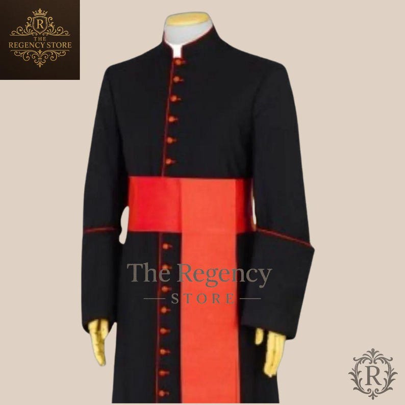 Custom Tailored Black Cassock With Crimson Red Trim – Roman Catholic ...