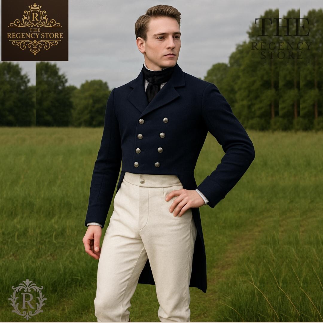 Jane Austen's Inspired Men's Regency Navy Blue Tailcoat – Reenactment ...