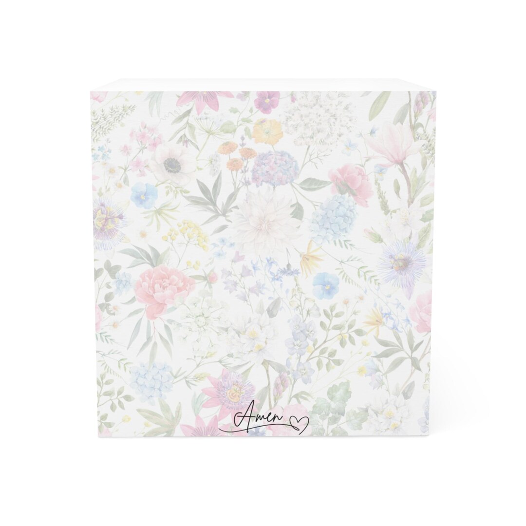 Amen, Floral Note Cube - Etsy