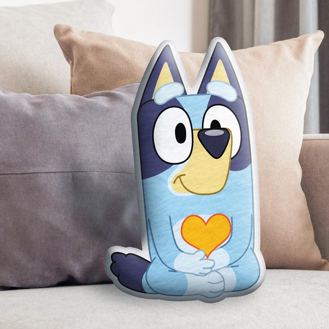 Bluey Plush Pillow Soft Cartoon Dog Cushion, Huggable Stuffed Body ...