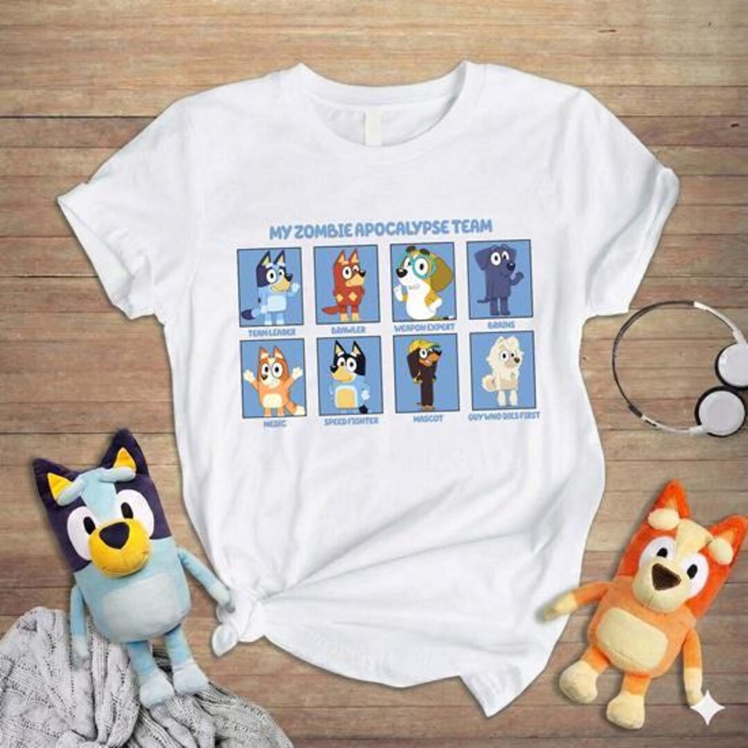 Comfort Colors Bluey My Zombie Apocalypse Shirt, Heeler Family Shirt ...