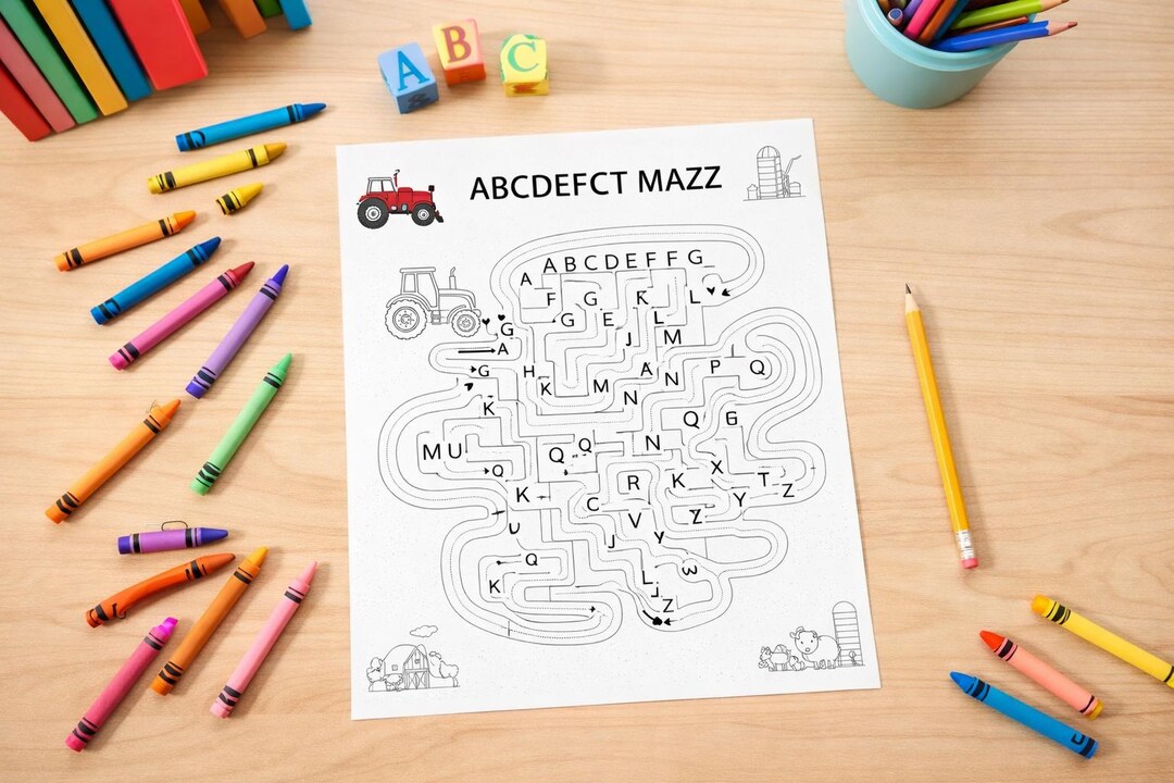 Alphabet Maze Worksheets, Preschool Kindergarten Learning Activity ...