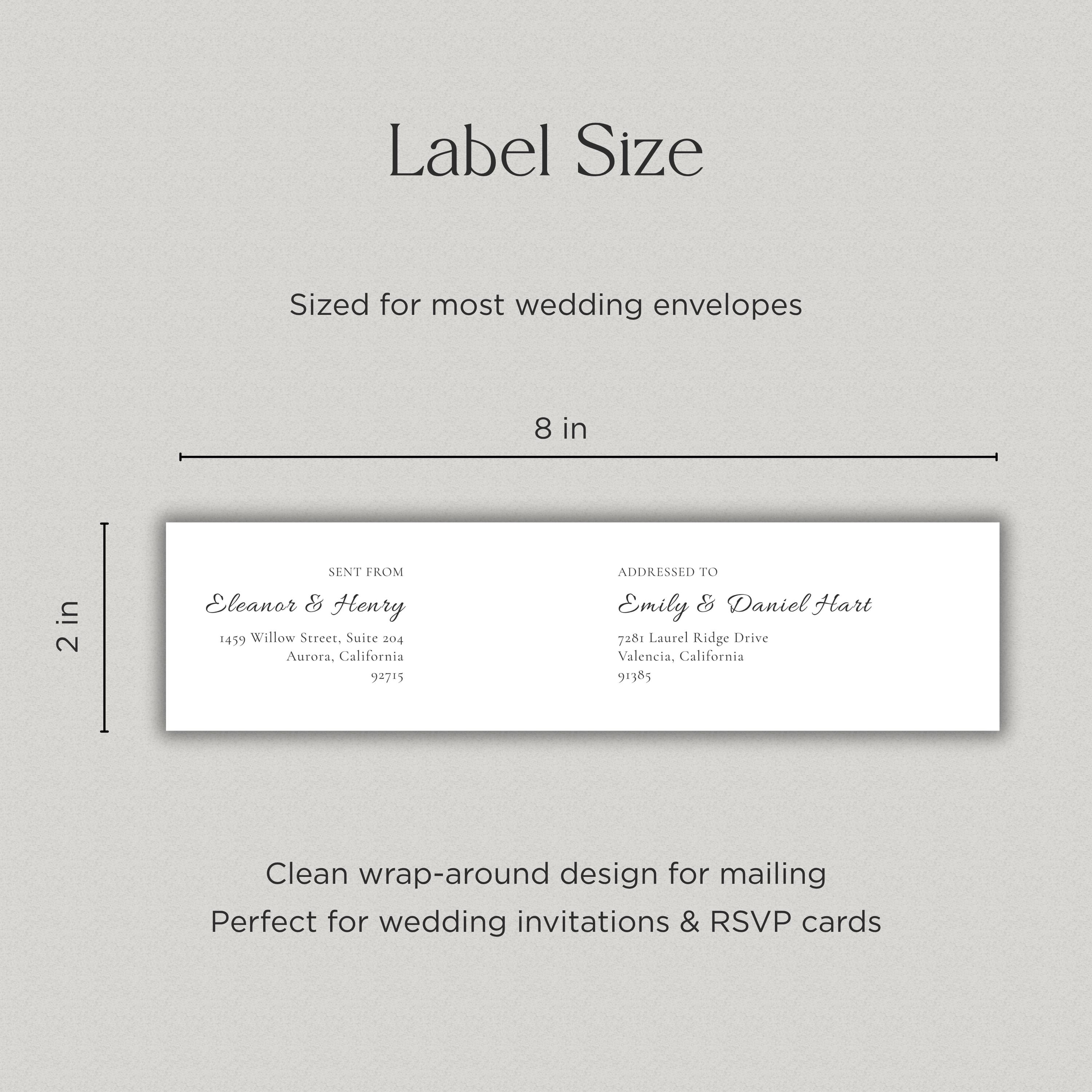 Wrap Around Address Label Template - for Wedding Return Address ...