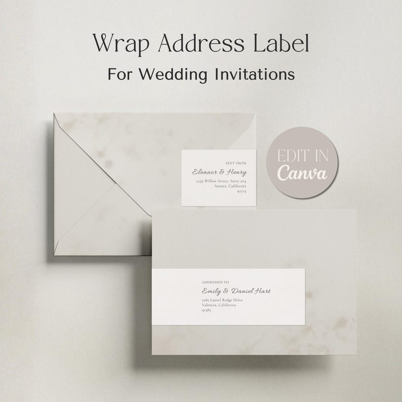 Wrap Around Address Label Template - for Wedding Return Address ...