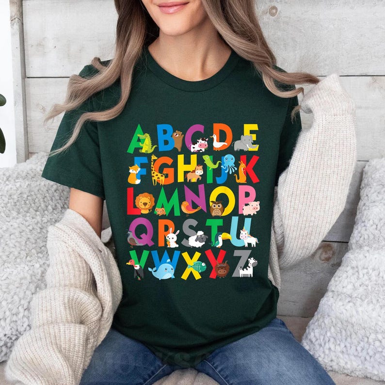 Zoo Animal Alphabet Shirt – ABC Learning Letters for Boys Girls - Etsy