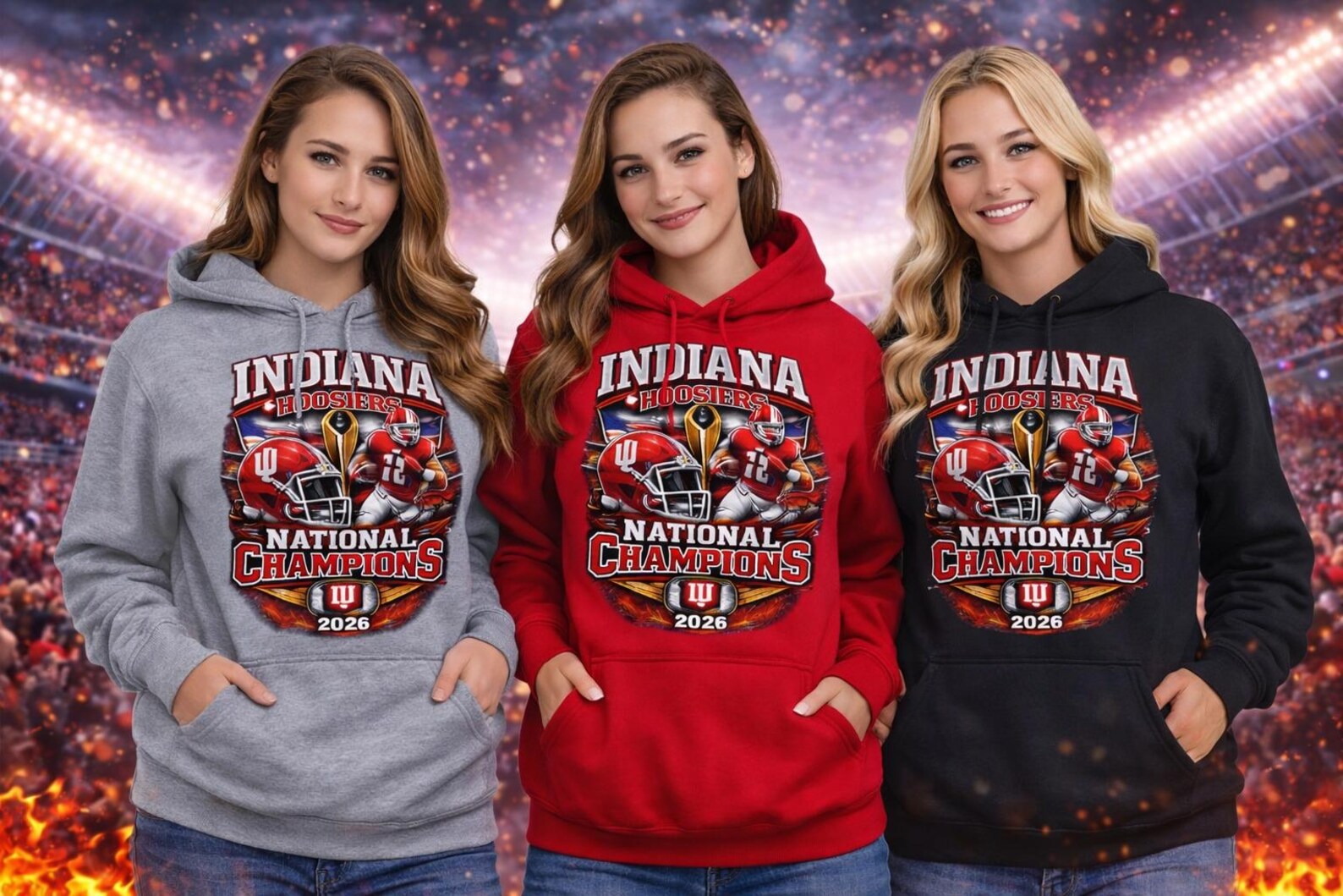 Indiana Hoosiers 2026 Champions Hoodie – College Football Fan Gear ...