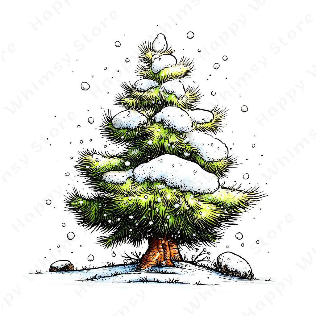 Winter Pine Tree Clipart Set | Snowy Woodland Trees | Christmas ...