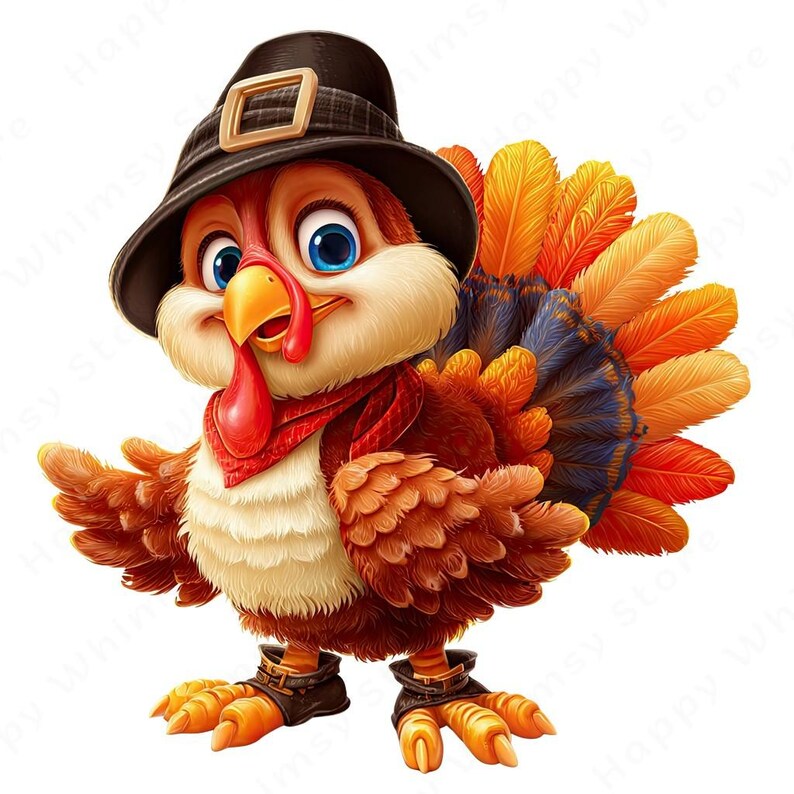Thanksgiving Turkey Clipart Bundle | Festive Cartoon Turkeys 26 PNG ...
