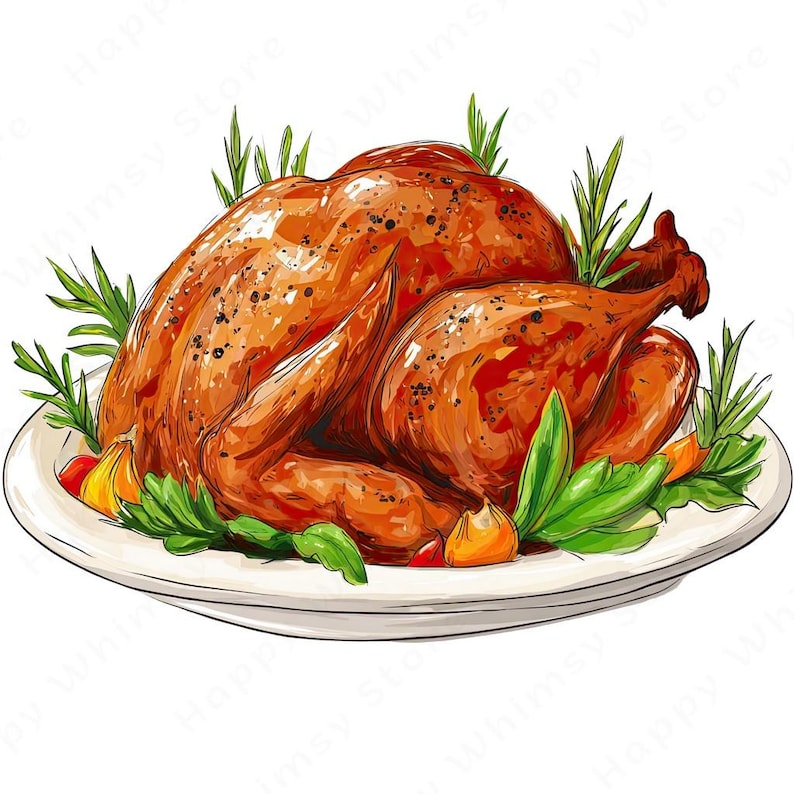 Thanksgiving Turkey Clipart PNG | Roast Turkey Printable JPG ...