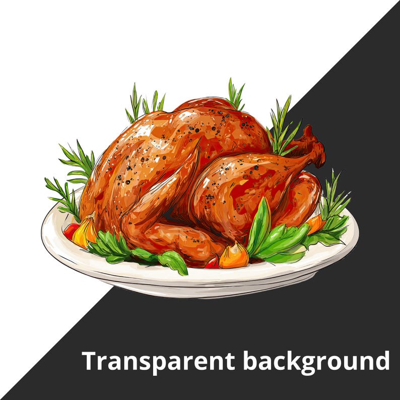 Thanksgiving Turkey Clipart PNG | Roast Turkey Printable JPG ...