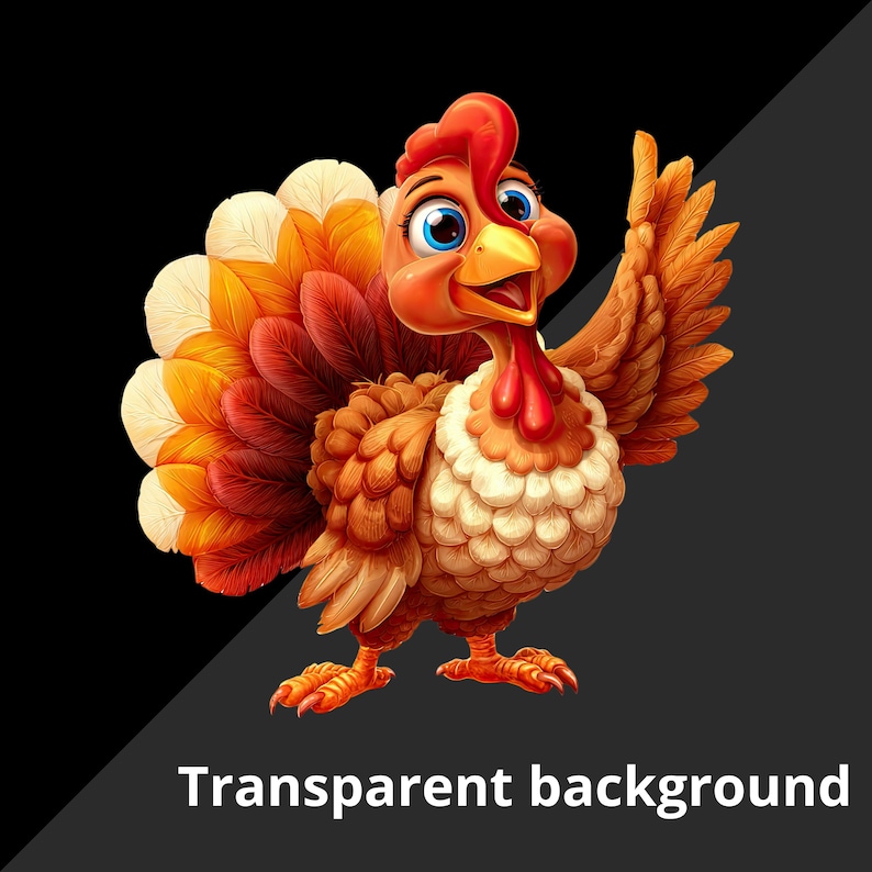 Thanksgiving Turkey Clipart Bundle | Festive Cartoon Turkeys 26 PNG ...