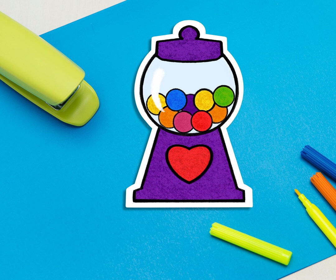 Bubblegum Machine, Vinyl Sticker, Waterproof, Matte Finish - Etsy