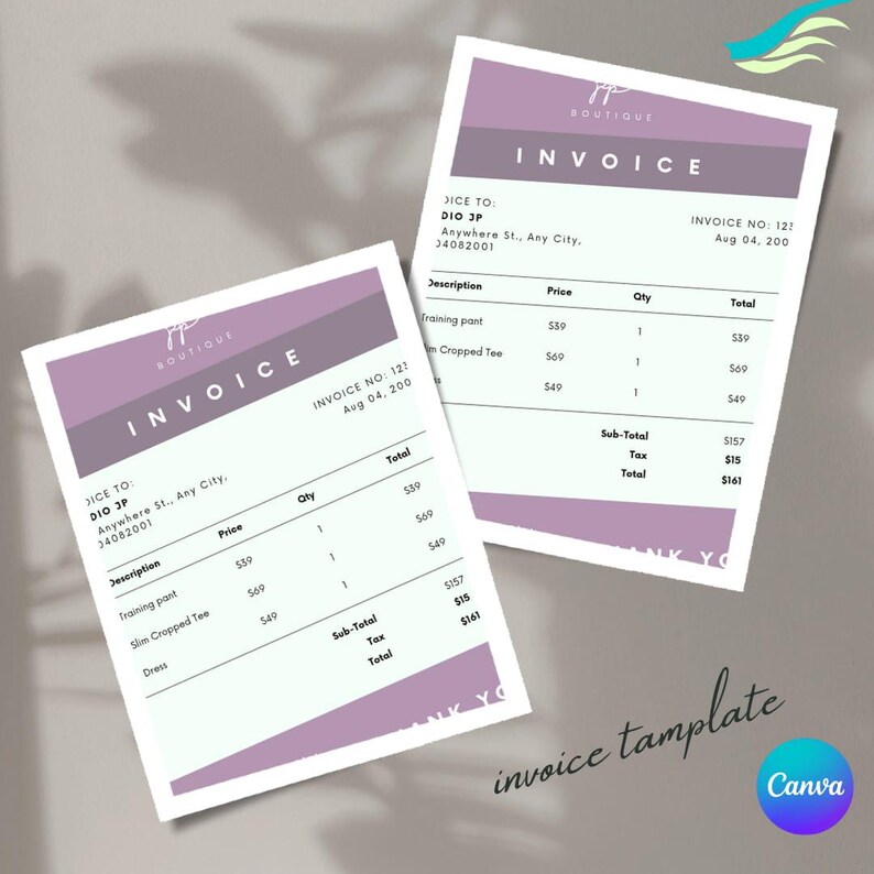 Editable Invoice Template, Small Business Order Form (digital Download ...