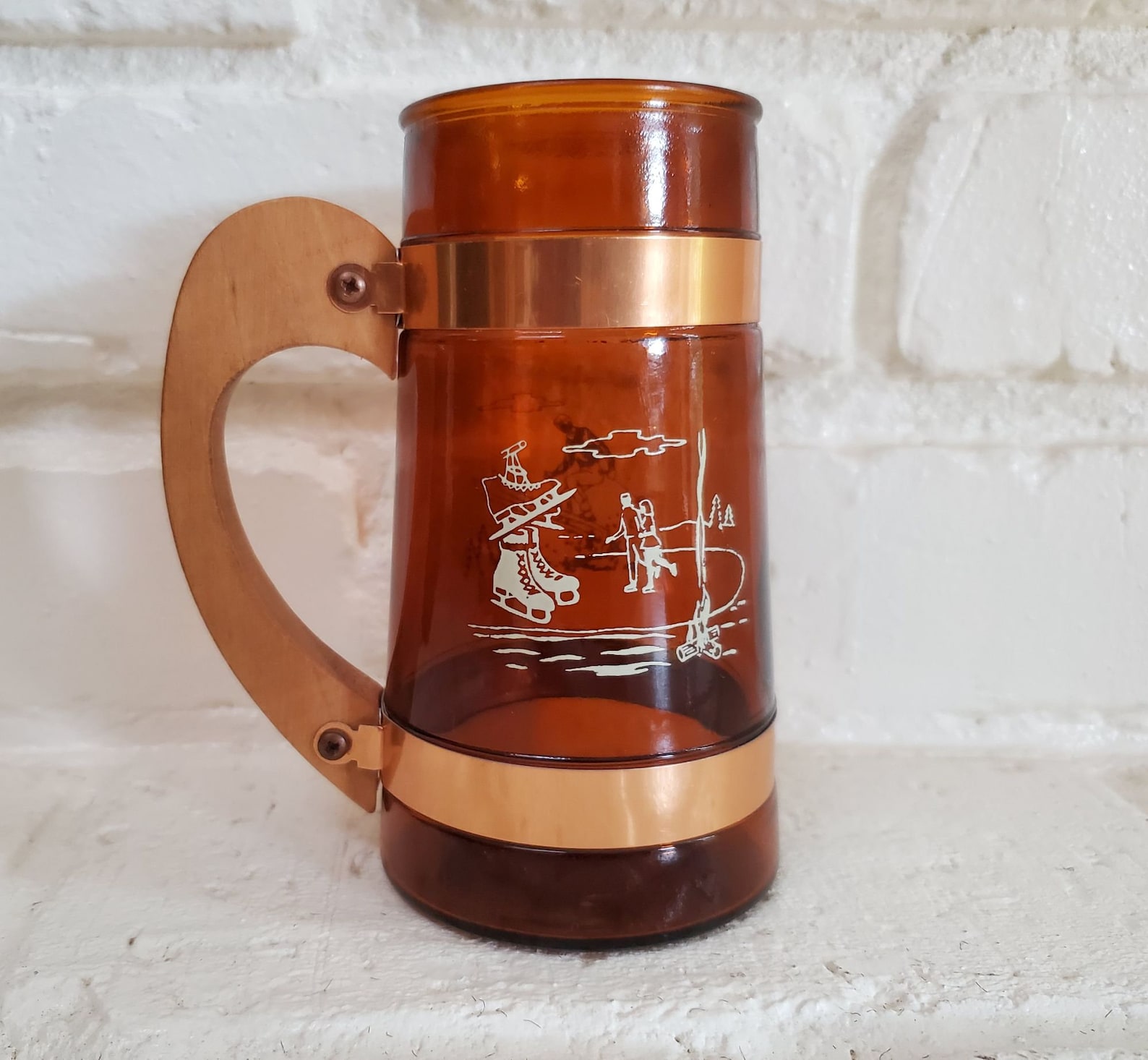 Siesta Ware Sports Themed Amber Glass Mugs Set of 4 - Etsy