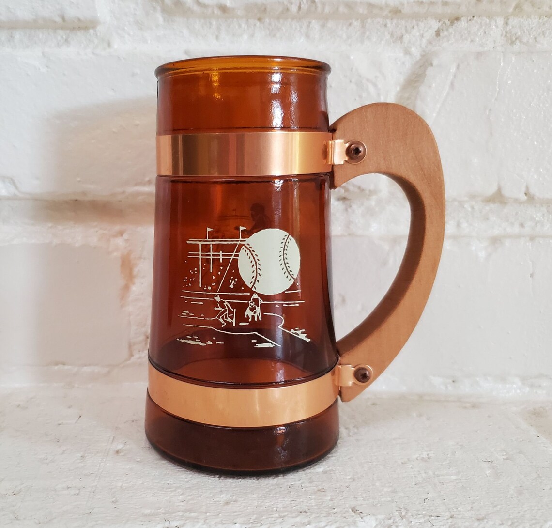 Siesta Ware Sports Themed Amber Glass Mugs Set of 4 - Etsy