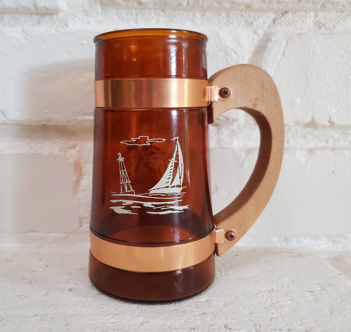 Siesta Ware Sports Themed Amber Glass Mugs Set of 4 - Etsy