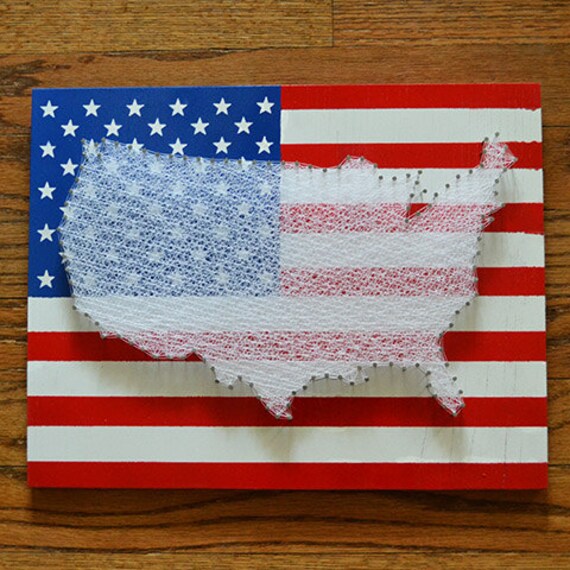 Signs Home & Living Custom String Art American Flag Home Décor etna.com.pe