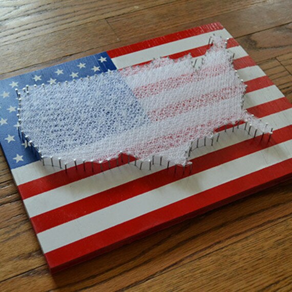 Signs Home & Living Custom String Art American Flag Home Décor etna.com.pe