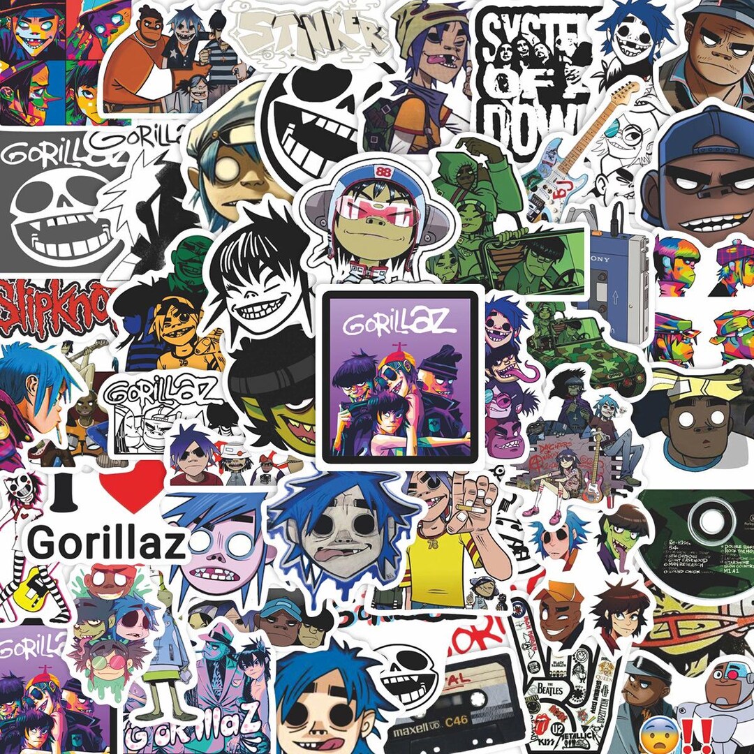 Gorillaz Cartoon /old School Stickers, Scrapbook DIY, Waterproof ...