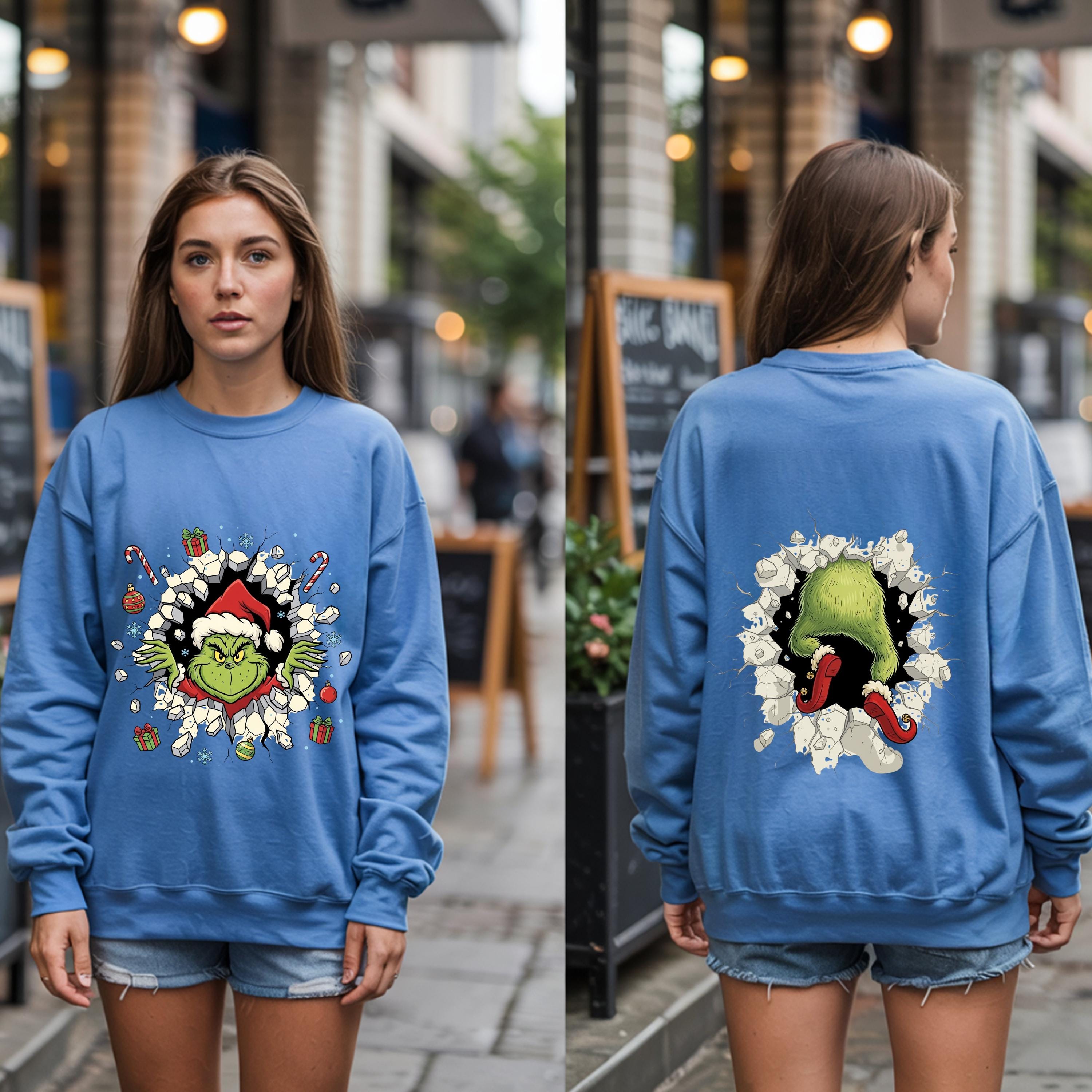 Retro Grinc Front and Back Png, Funny Christmas Shirt Design, Vintage ...