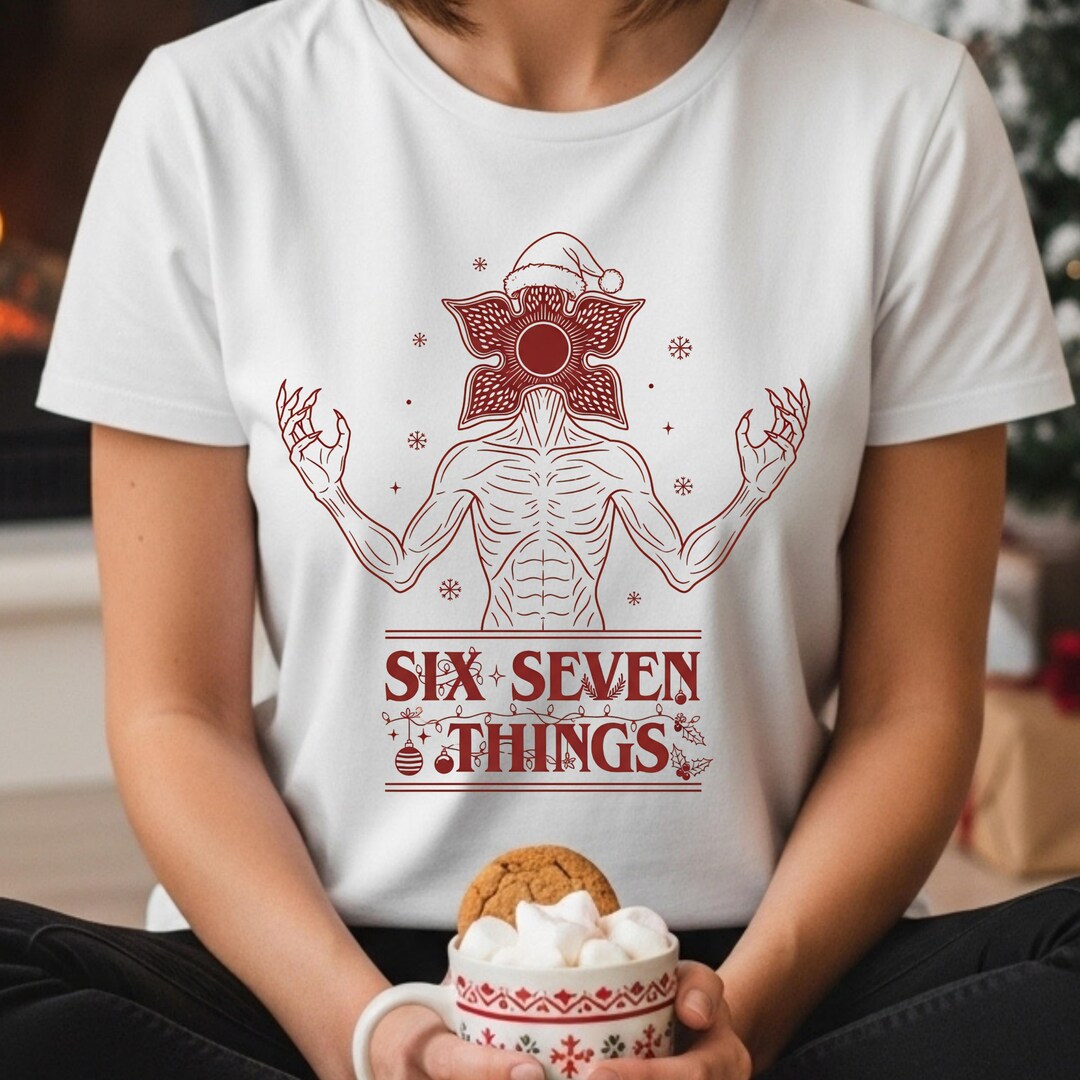Six Seven Things PNG, Stranger Monster Christmas PNG, Retro Horror Xmas ...